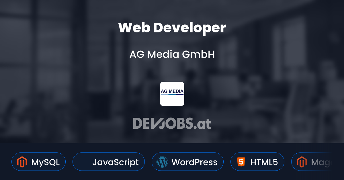 Web Developer bei AG Media GmbH | DEVjobs.at