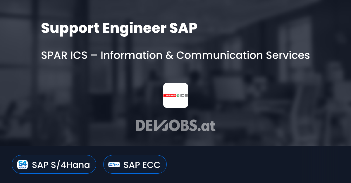 Support Engineer SAP bei SPAR ICS – Information & Communication ...