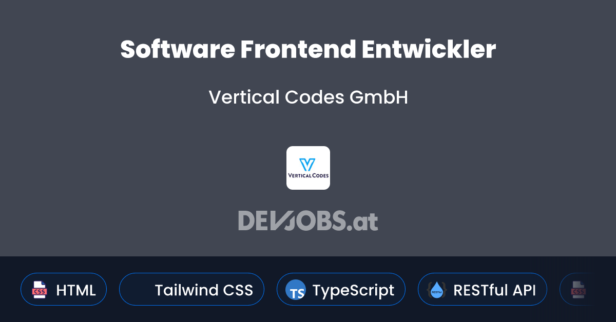 Software Frontend Entwickler Bei Vertical Codes Gmbh Devjobs At