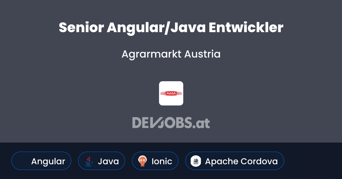 Senior Angular/Java Entwickler bei Agrarmarkt Austria | DEVjobs.at
